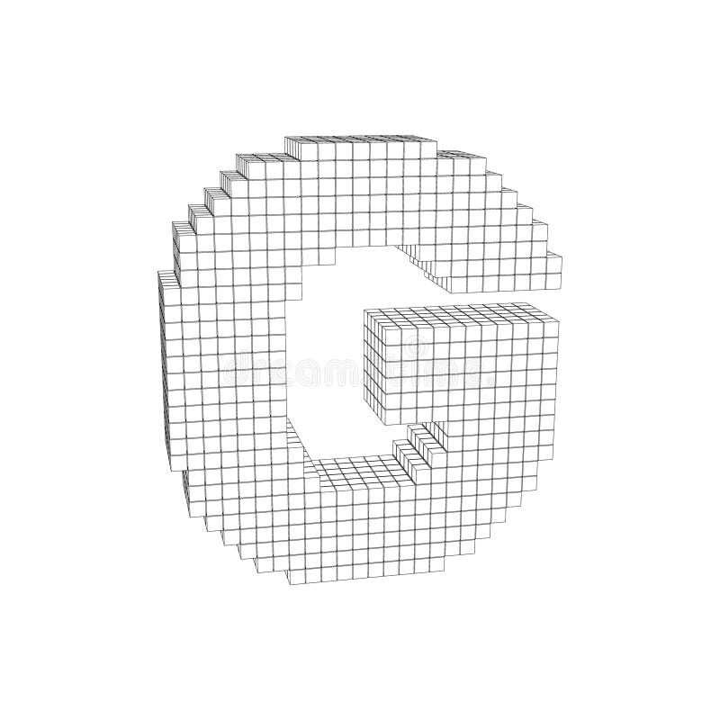 3d Pixelated Capital Letter G 3d Vector Illustration Stock ...