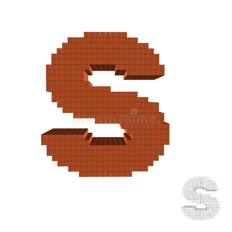 3d Pixelated Capital Letter S. Vector Illustration. Stock Vector ...