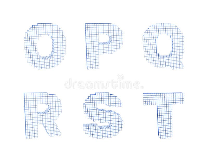 3d Pixelated Capital Letter a. 3d Vector Illustration. Front Vi Stock ...