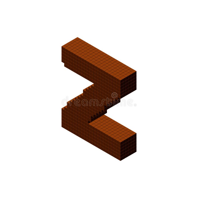 3d Pixelated Capital Letter Z. Vector Illustration Stock Vector ...