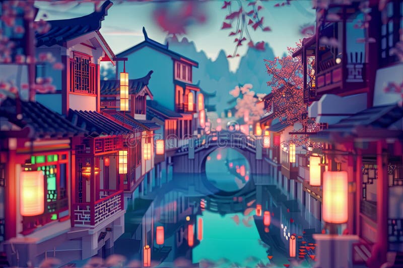 3D Pixelated Illustration. Detailed Low Poly Design. Abstract Digital ...