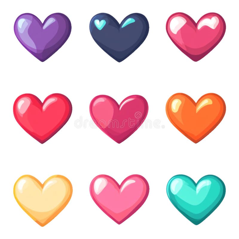 3D Plain Heart Flat Icon, Ideal for Design Elements, Isolated on a ...