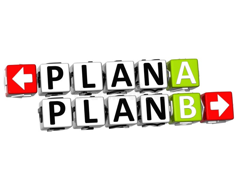 3D Plan a Plan B Button Click Here Block Text Stock Illustration ...