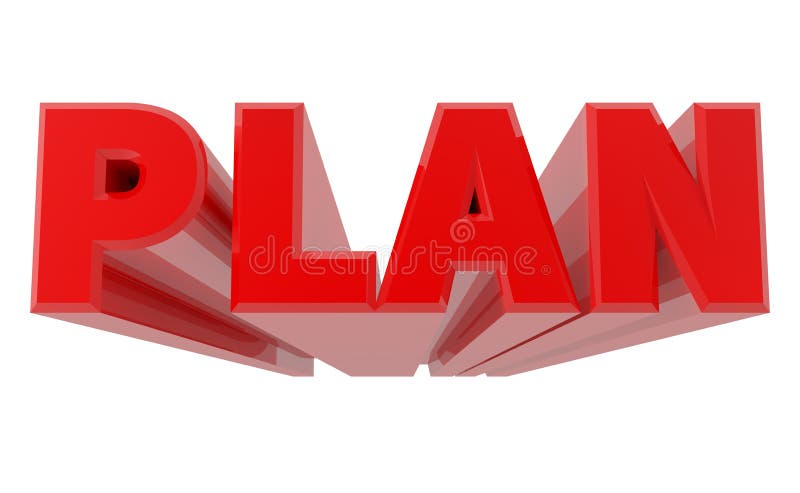 3D PLAN Word on White Background 3d Rendering Stock Illustration ...