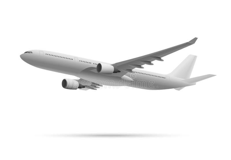 3d Plane Visualization in Bright White Color Stock Vector ...