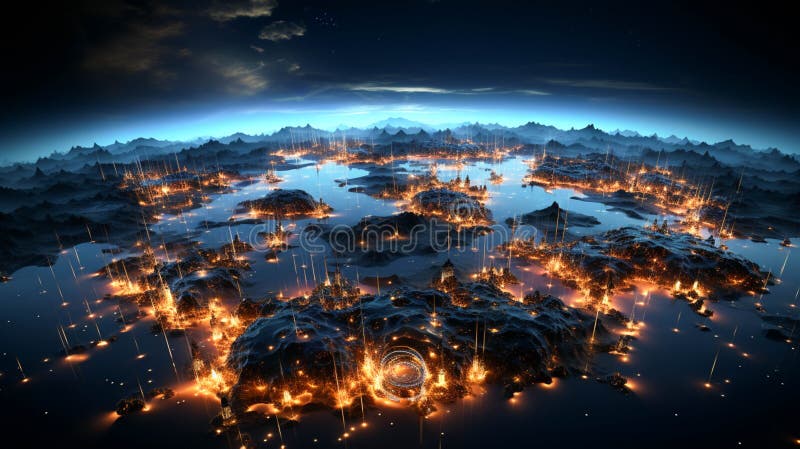 3D Planet Earth Broadband Internet System Stock Illustration ...