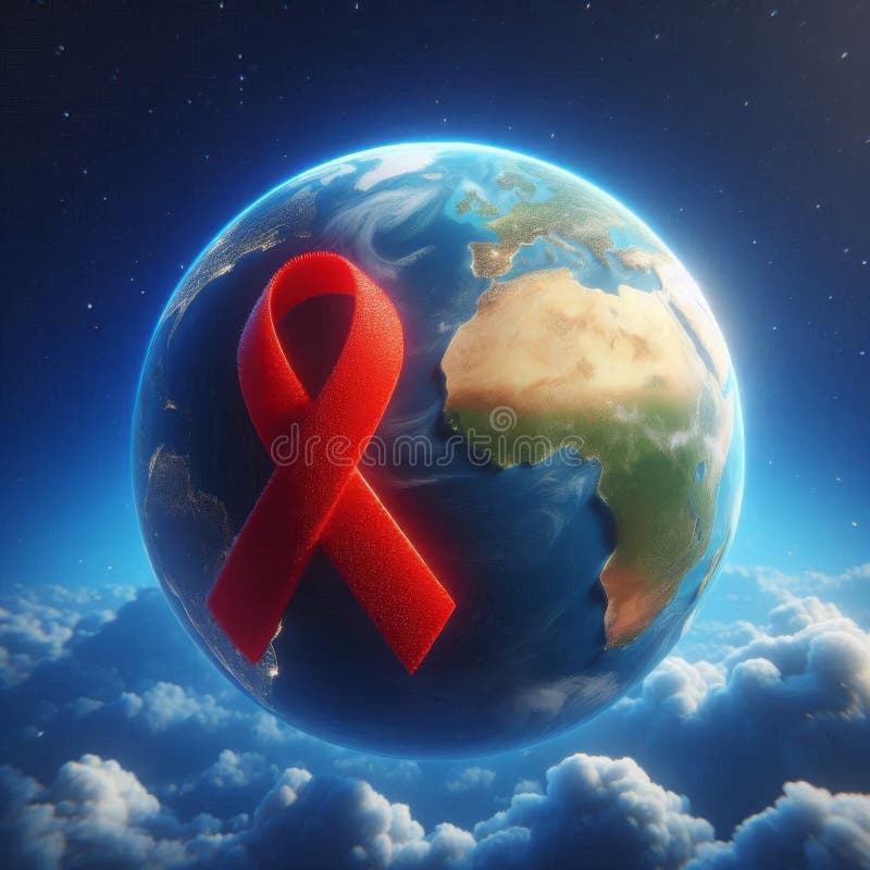 3D Planet Earth Design for World AIDS Day Awareness Stock Illustration ...