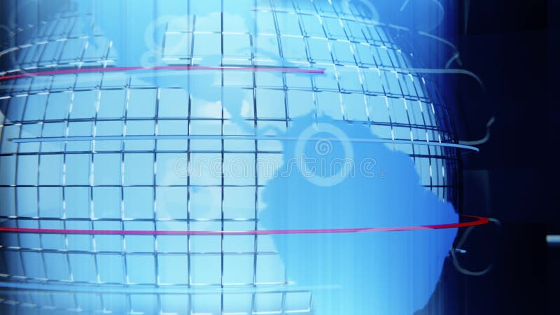 3D Planet Earth Revolving with Conceptual Lines Spinning Around it ...