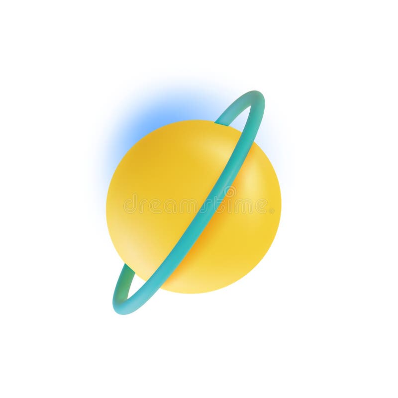 3d Planet with Ring Around Cartoon Style. Vector Stock Vector ...