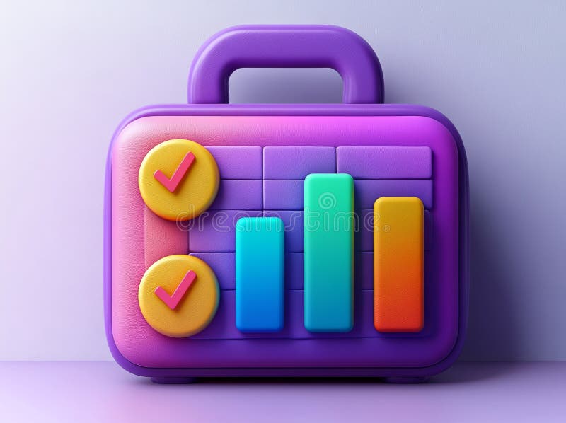 A 3D daily Planner with Checkboxes, Ticks, and Blocks, Illustrating a ...