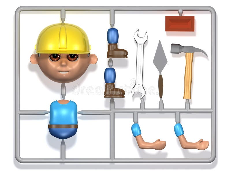 3d Plastic Builder Construction Kit Stock Illustration - Illustration ...