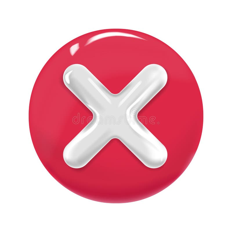 3D Plastic Cross on Red Round Background. Prohibition Concept, Deletion ...