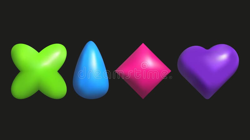 3D Plastic Elements Set Isolated Abstract Shapes. Stock Vector ...