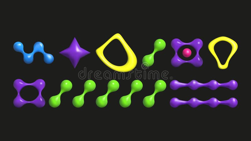 3D Plastic Elements Set Isolated Abstract Shapes. Stock Vector ...
