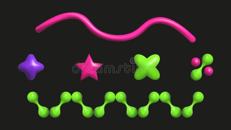 3D Plastic Elements Set Isolated Abstract Shapes. Stock Vector ...