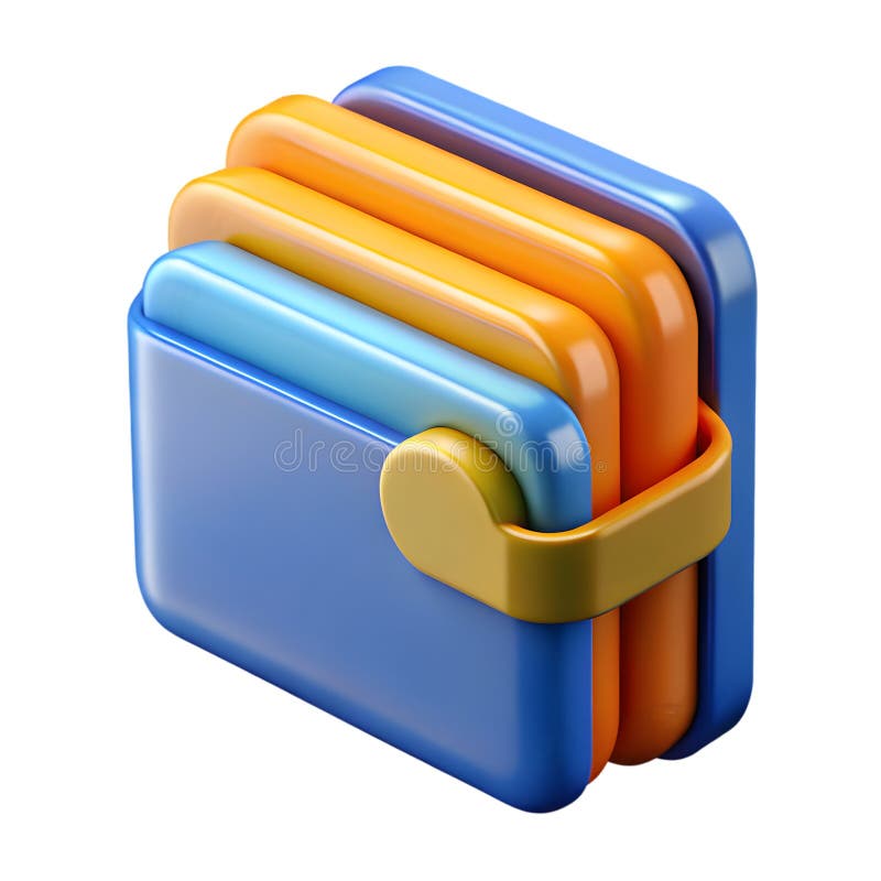 3D Plastic Folder Icon stock illustration. Illustration of plastic ...