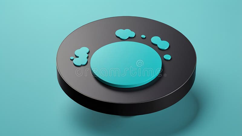 3d Platform Display with Geometric Turquoise Shapes Stock Illustration ...