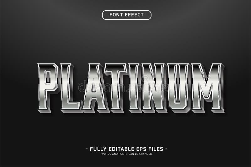 3d Platinum Effect Editable Vector Font Style Stock Vector ...