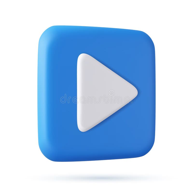 3d Play blue icon stock vector. Illustration of play - 297192720