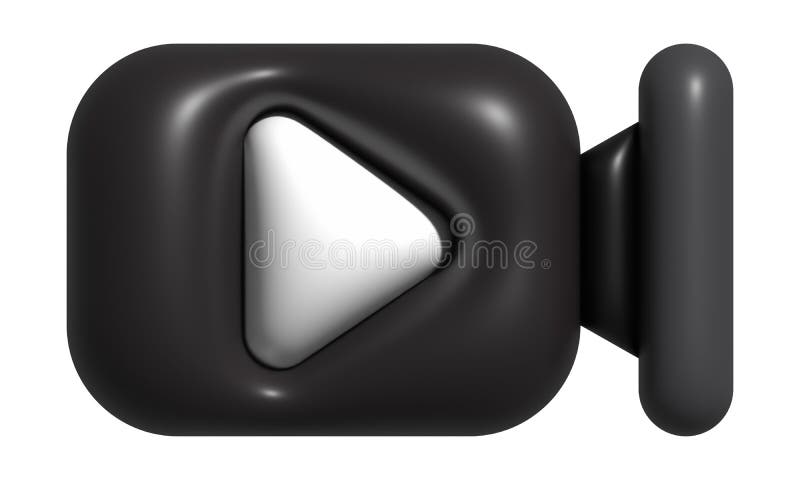 3D Play Video Icon, Shoot Video 3d Buttons for Emoji Icon Stock ...