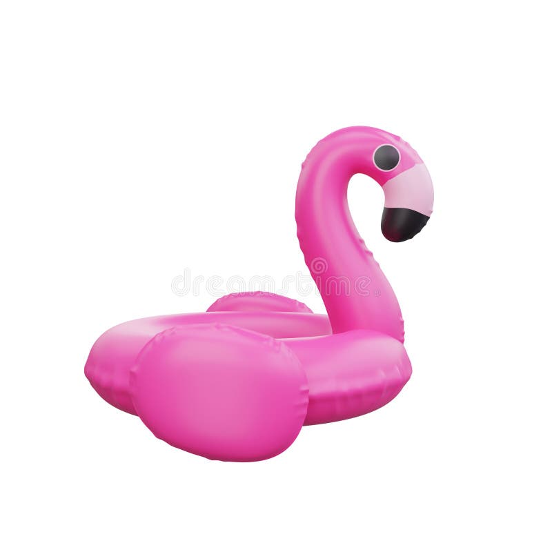 3d Playful Pink Flamingo Float Stock Image - Illustration of wave ...