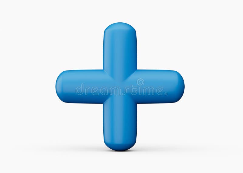 3d Plus Icon Blue Color Isolated White Background 3d Illustration Stock ...