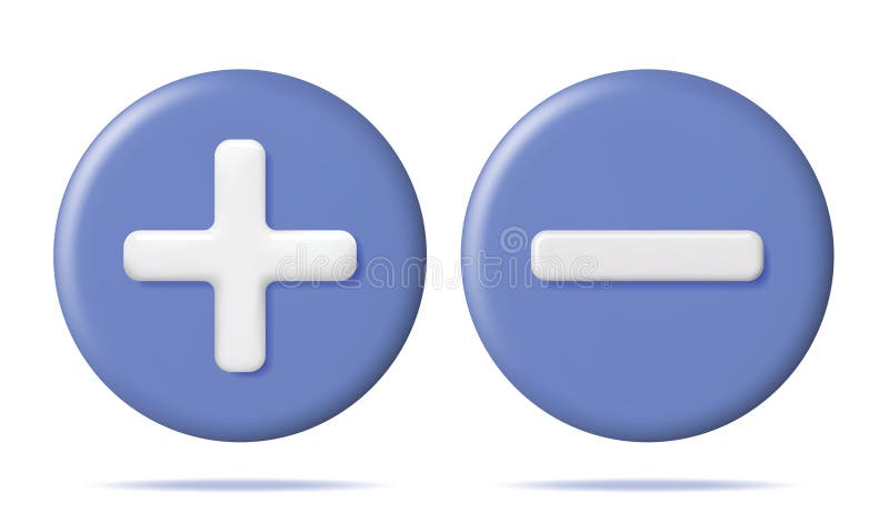 3d Plus and Minus Icon Isolated. Stock Vector - Illustration of ...