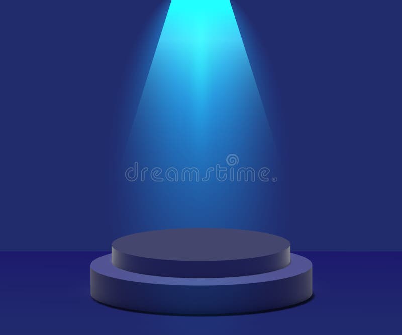 3d Podium, Dark Blue Product Display Podium Stock Illustration ...