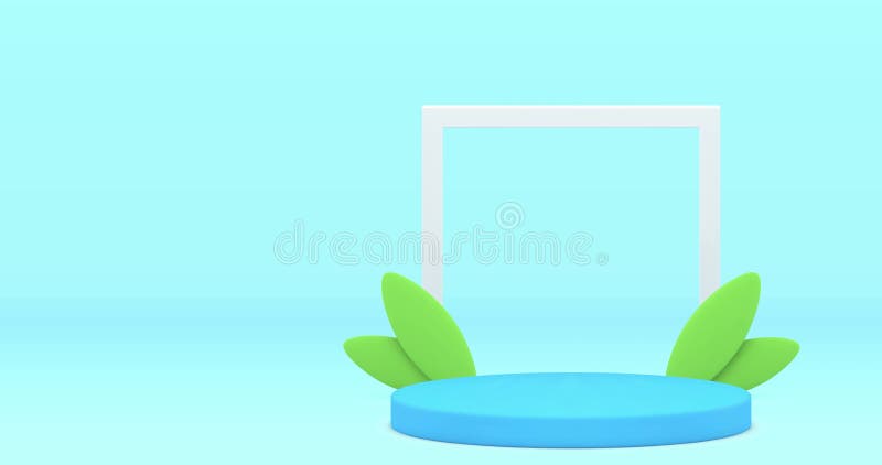 3d Podium Frame Advertising Space Spring Design Minimalist Empty ...