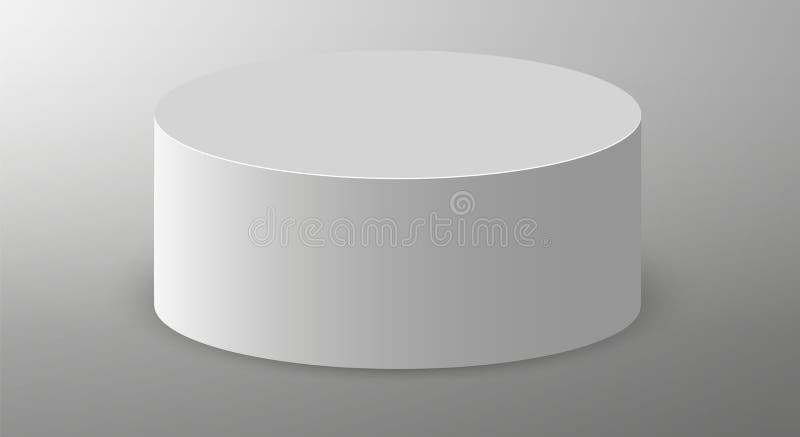 3D Podium. Pedestal Platform or Showroom Stand. White Round Studio ...