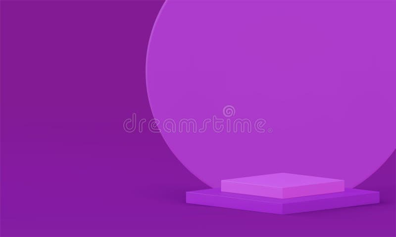 3d Podium Purple Construction Geometric Stage Basic Foundation for ...