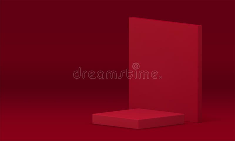 3d Podium Squared Stage Geometric Foundation Vertical Rectangle Wall ...