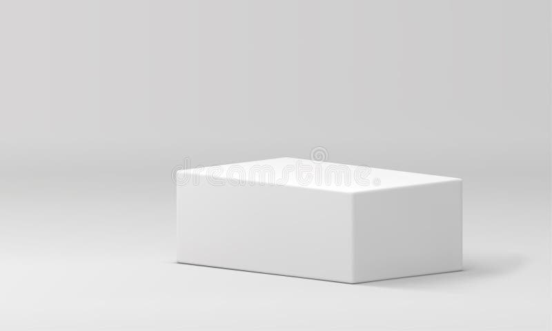 3d Podium White Rectangular Platform Mock Up for Cosmetic Product Show ...