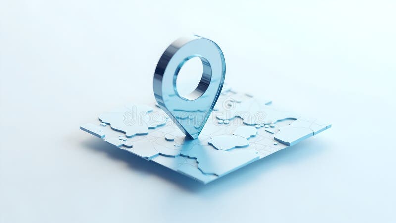3D Point Pin Location Map. Generative AI Stock Illustration ...