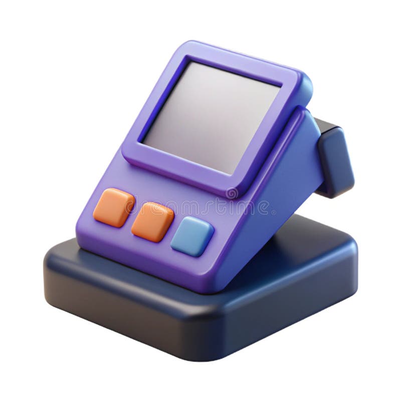 3D Point of Sale Terminal with Touch Screen on White Background 3D ...