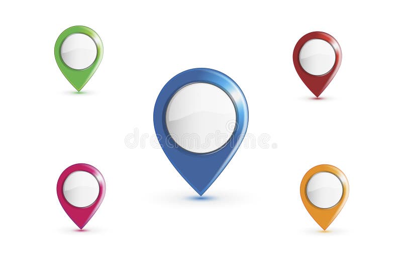 3D Pointer Set of Five Vivid Colors Vector Image Stock Vector ...