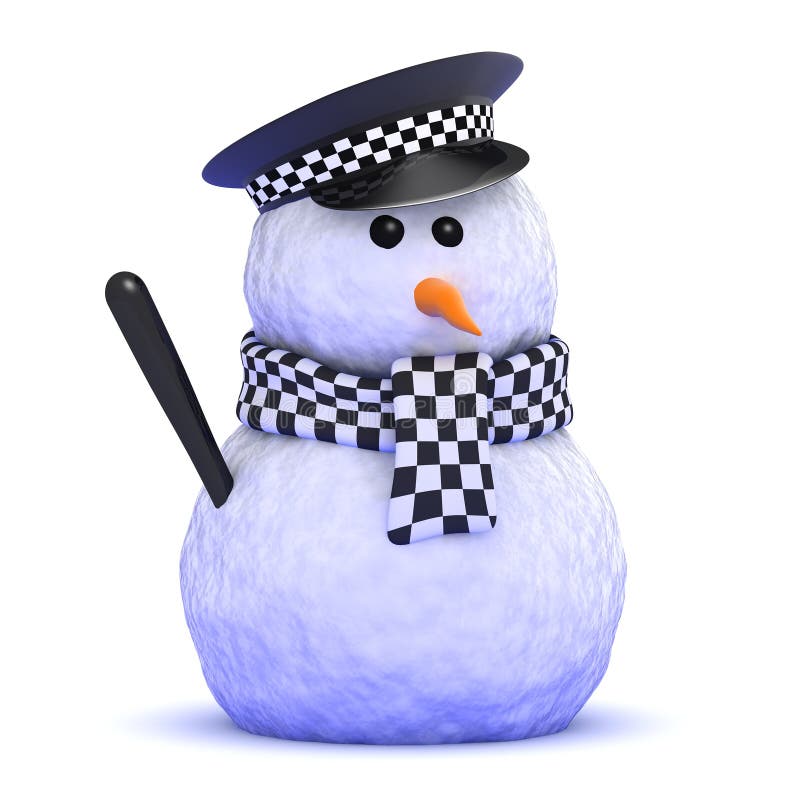 Snowman Cop stock illustration. Illustration of holster - 3770269