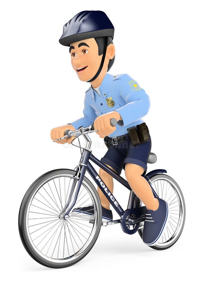 Policeman in bike stock illustration. Illustration of bicycle - 21761445