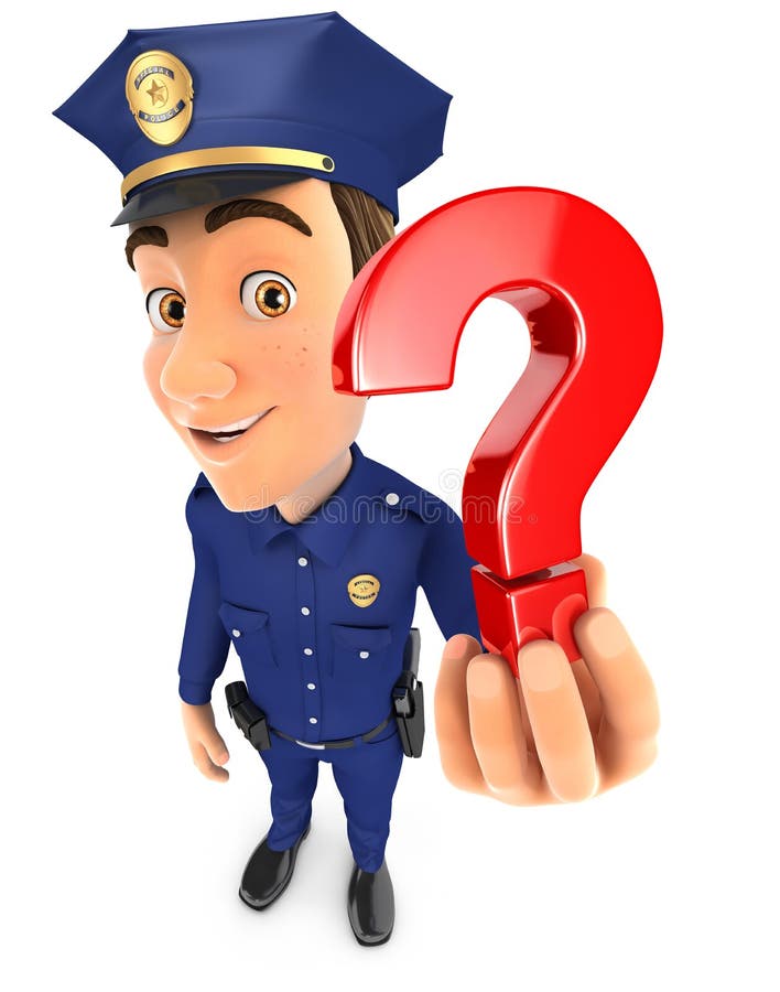 3d Policeman Holding Stop Sign Stock Illustration - Illustration of ...
