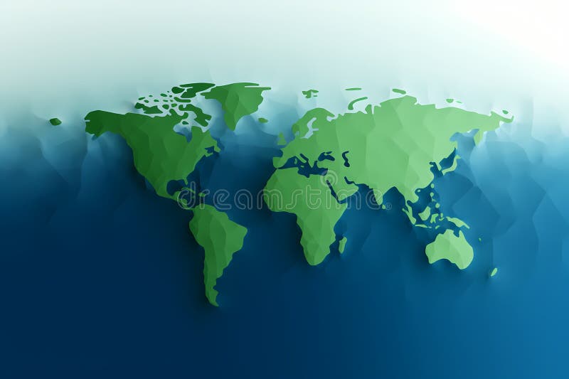 3d Polygon Earth Map Digital Connections Background Generative Ai Stock ...