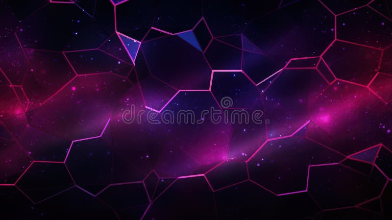 3D Polygon Texture with Glow, Neon Lines, Glitter Effect, and Vibrant ...