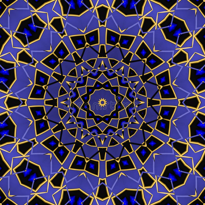 3d Polygonal Blue Gold Geometric Pattern Stock Illustration ...