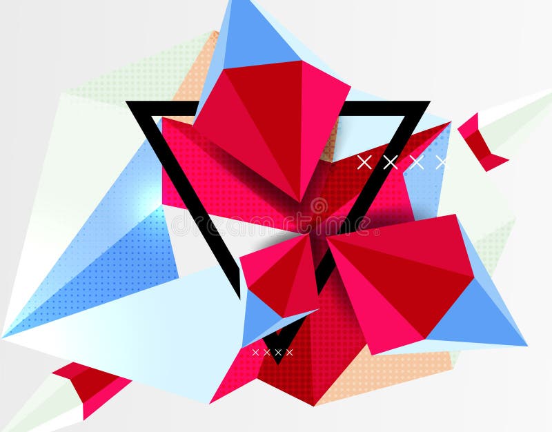 3d Polygonal Elements Abstract Background Stock Vector - Illustration ...