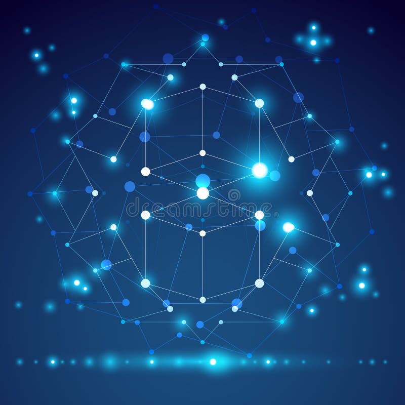 3D Polygonal Geometric Mesh Object, Vector Abstract Design Element ...