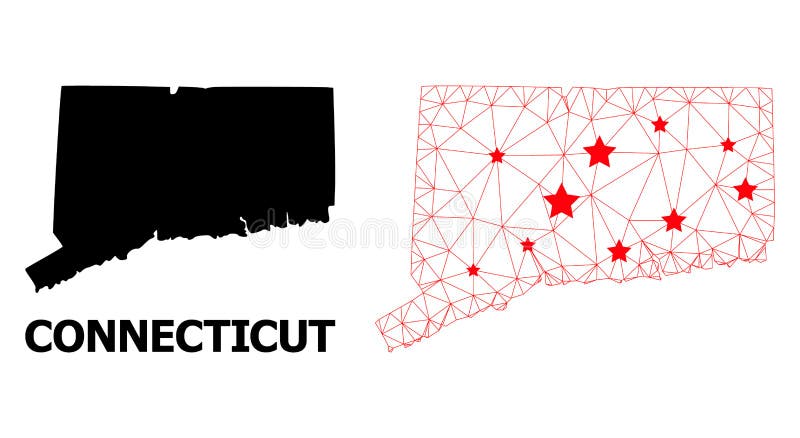 Connecticut State Map Outline Neon Icon. Vector Illustration. Stock ...