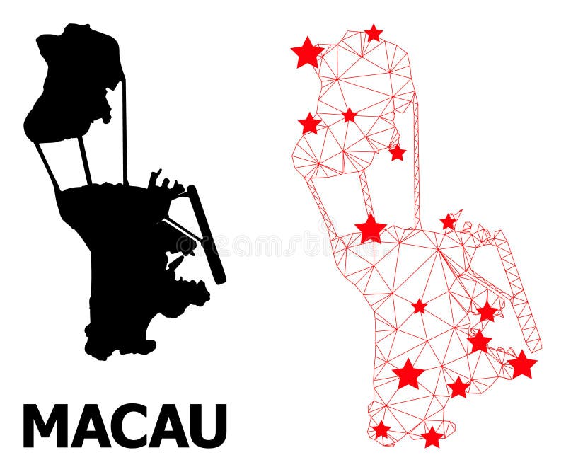 Macau Map. Stars and Text. Vector Illustration. Stock Vector ...