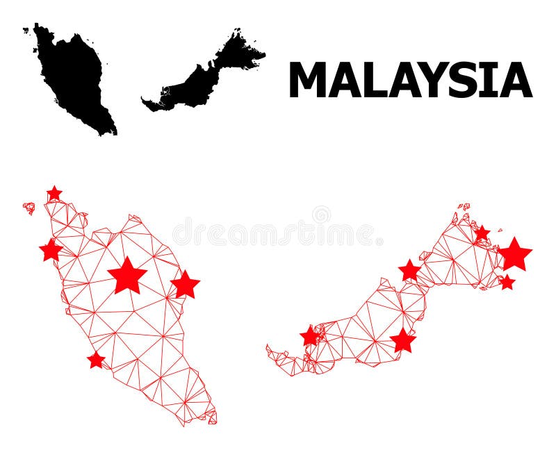 2D Polygonal Map of Malaysia with Red Stars Stock Vector - Illustration ... 2D Polygonal Map of Malaysia with Red Stars Stock Vector - Illustration ...