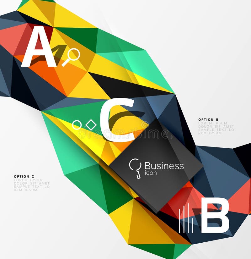 3d Polygonal Object Triangles, Abstract Background Stock Vector - Illustration of digital ...