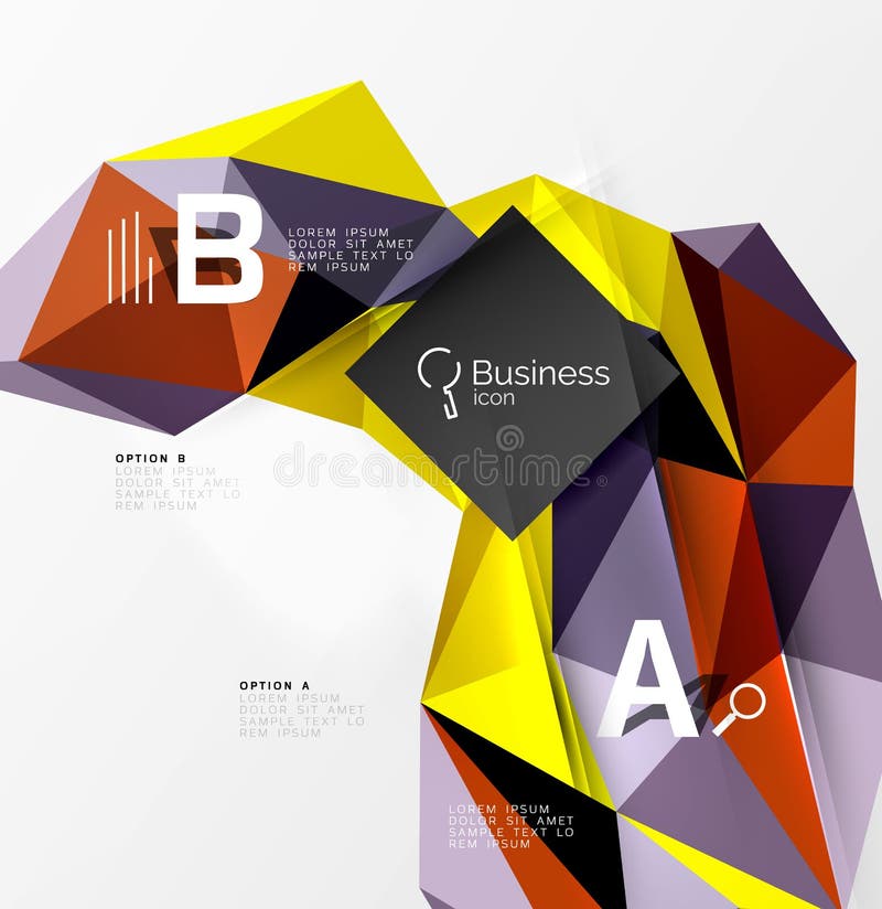 3d Polygonal Object Triangles, Abstract Background Stock Vector - Illustration of banner ...