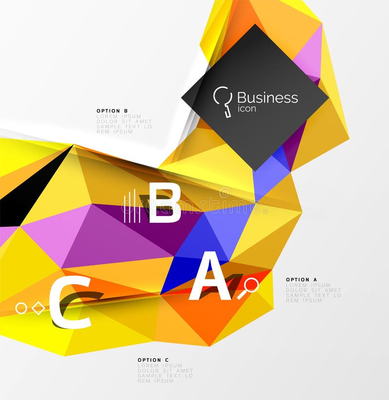 3d Polygonal Object Triangles, Abstract Background Stock Vector - Illustration of composition ...